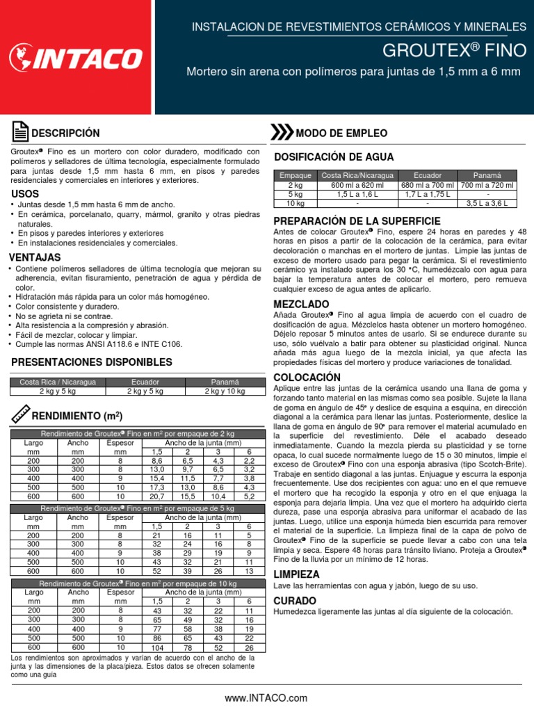 FT Groutex Fino | PDF