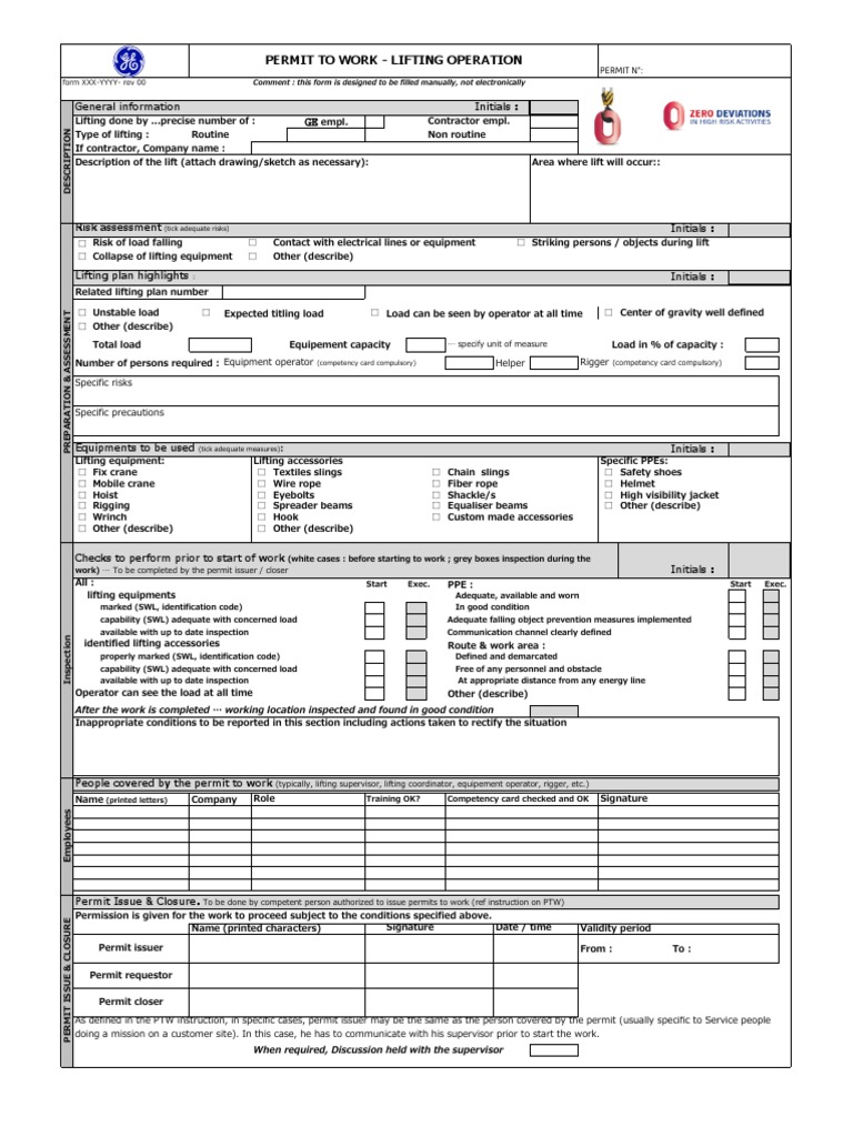GE PTW Lifting Operations | PDF