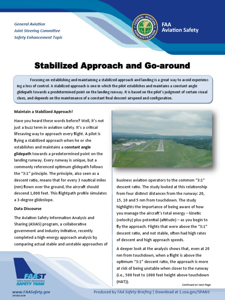 Stabilized Approach and Go-Around | PDF | Aviation Safety | Runway