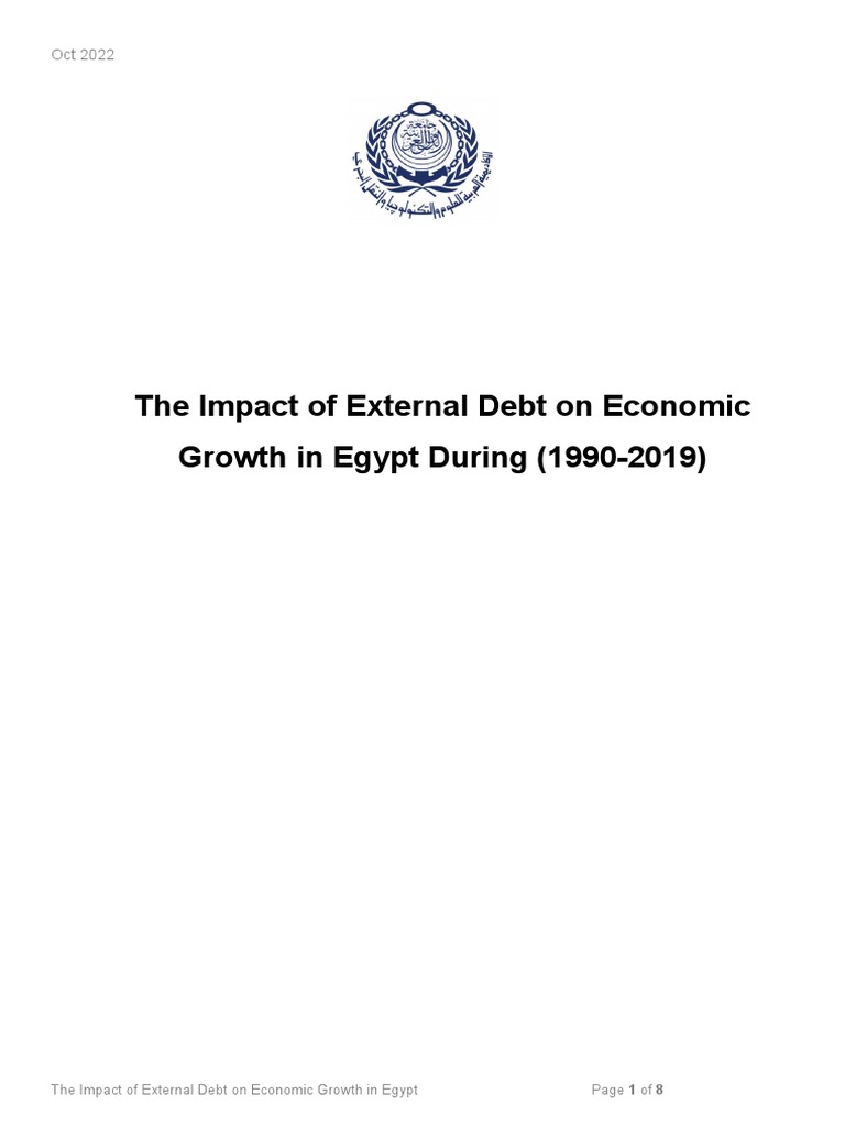 The Impact of External Debt On Economic Growth in Egypt 1 | PDF | Debt ...