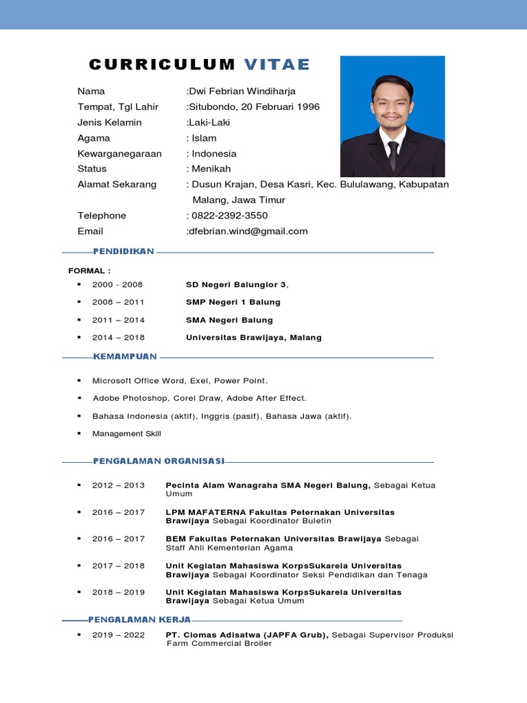 Dwi Febrian W - CV | PDF