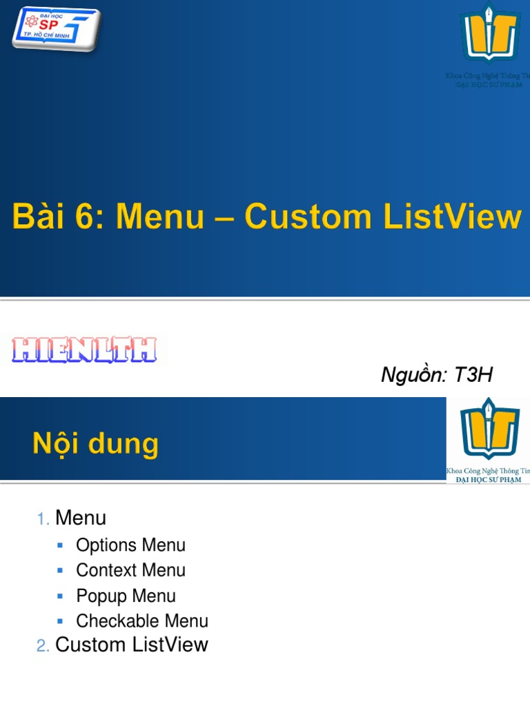 Slide06 Menu CustomListView | PDF