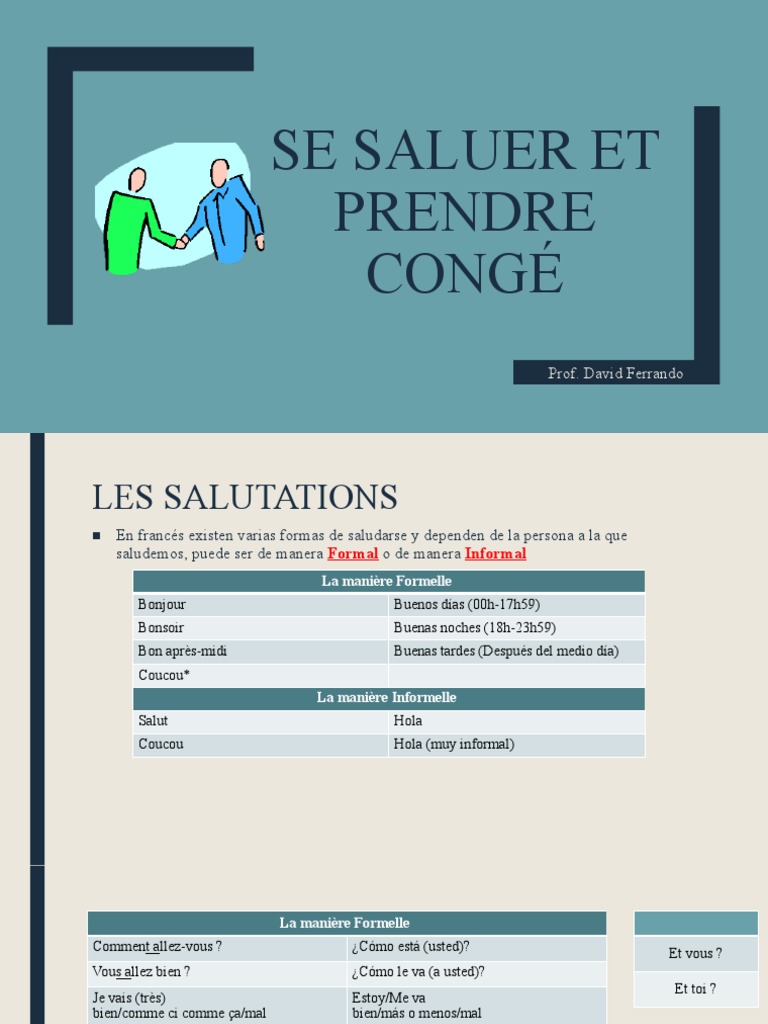 Se Saluer Et Prendre Congé | PDF | Institutions sociales | Conventions sociales