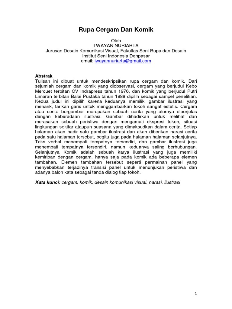 Rupa Cergam Dan Komik | PDF