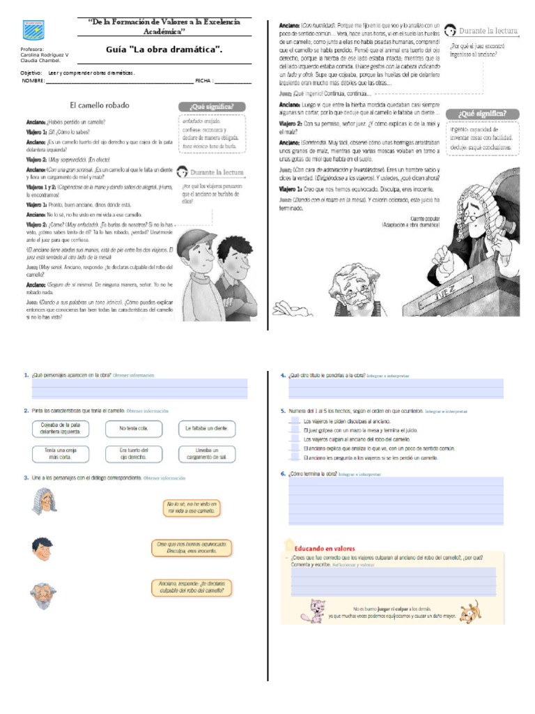 Guia Lenguaje La Obra Dramatica | PDF