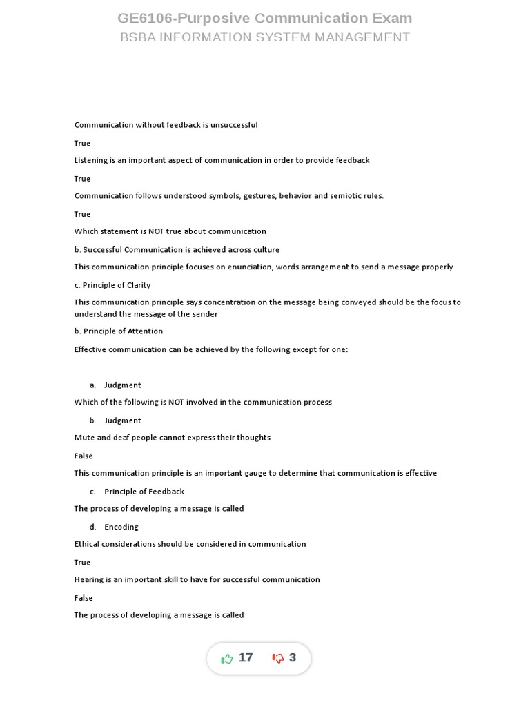 Ge6106 Purposive Communication Exam - Compress | PDF Ge6106 Purposive Communication Exam - Compress | PDF