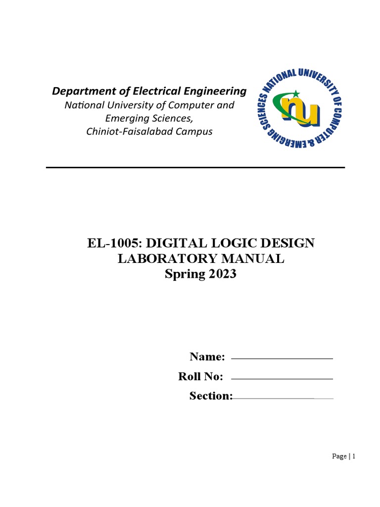 Dld Lab Manual Pdf Logic Gate Electronic Circuits