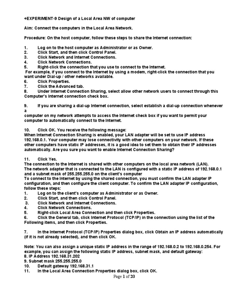 EXPARIMENT # 9 and 10 DCN | PDF | Ip Address | Computer Network