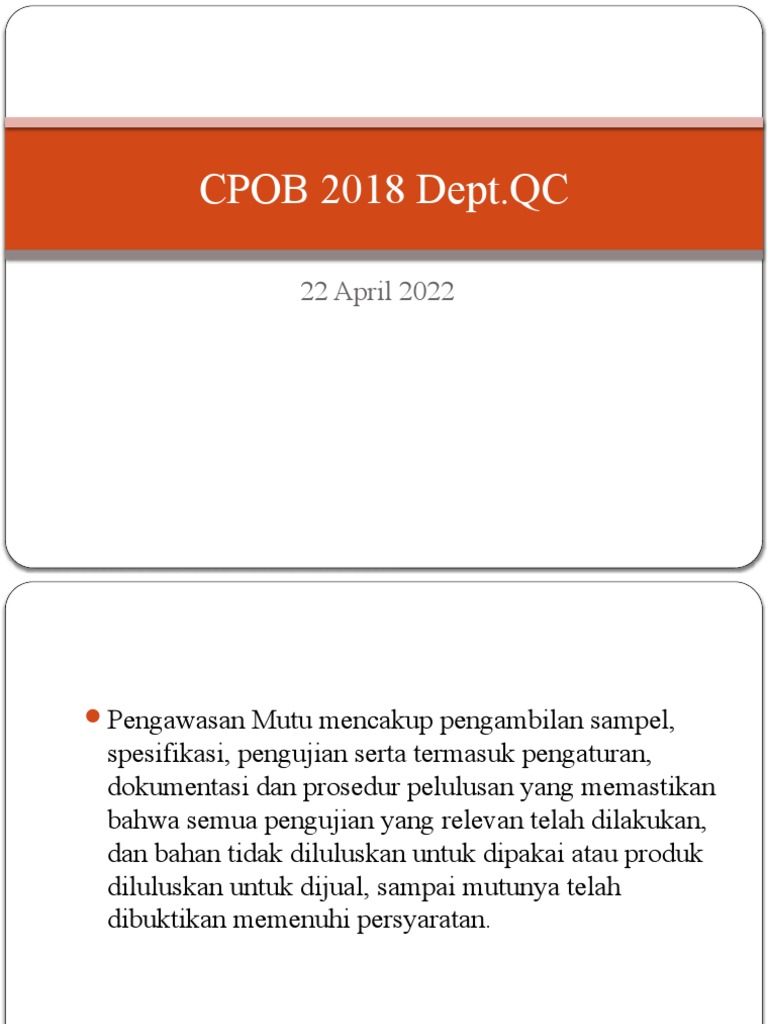 Pelatihan Cpob | PDF