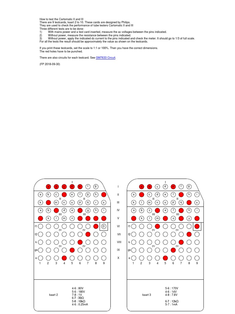 Philips Cartomatic - Test Cards | PDF | Electricity | Metrology