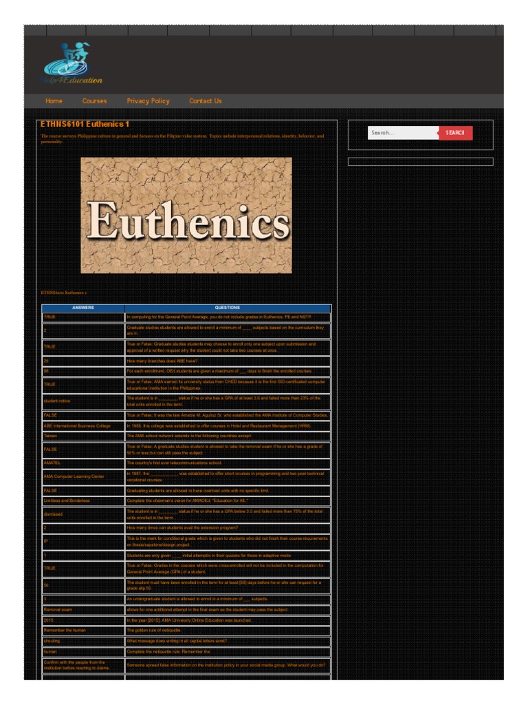 WWW Amaoedleaks Com 2021 01 Ethns6101 Euthenics 1 HTML | PDF ...