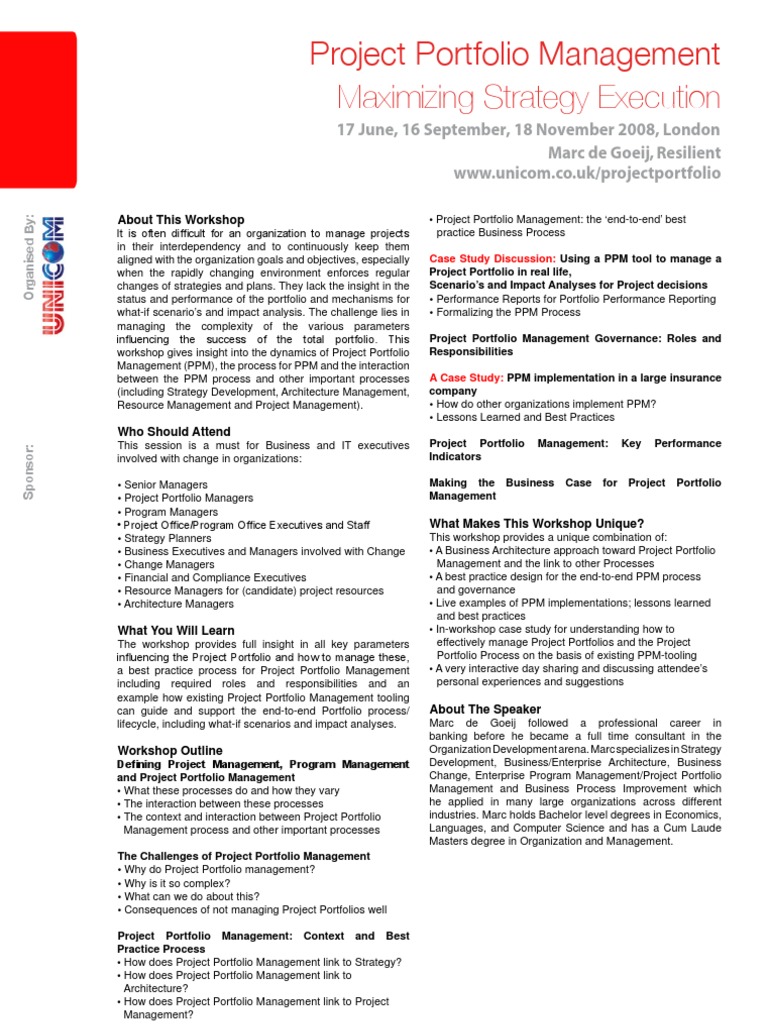 Project Portfolio Management | PDF | Project Management | Investment ...