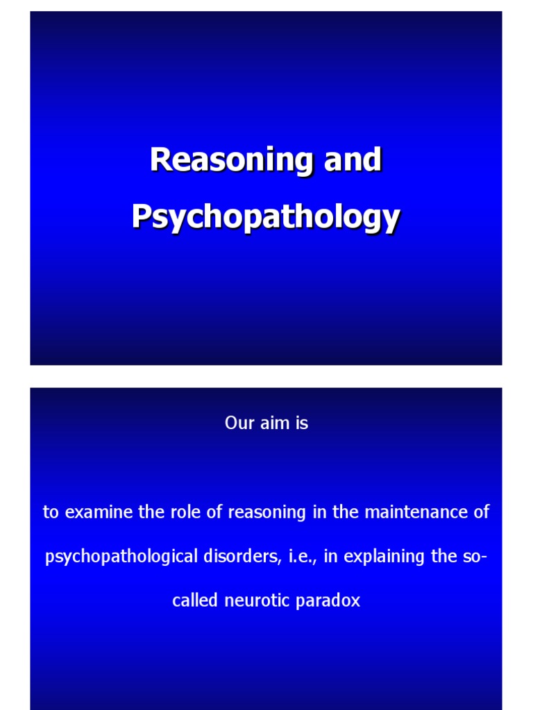 Reasoning and Psychopathology | PDF | Logic | Rationality
