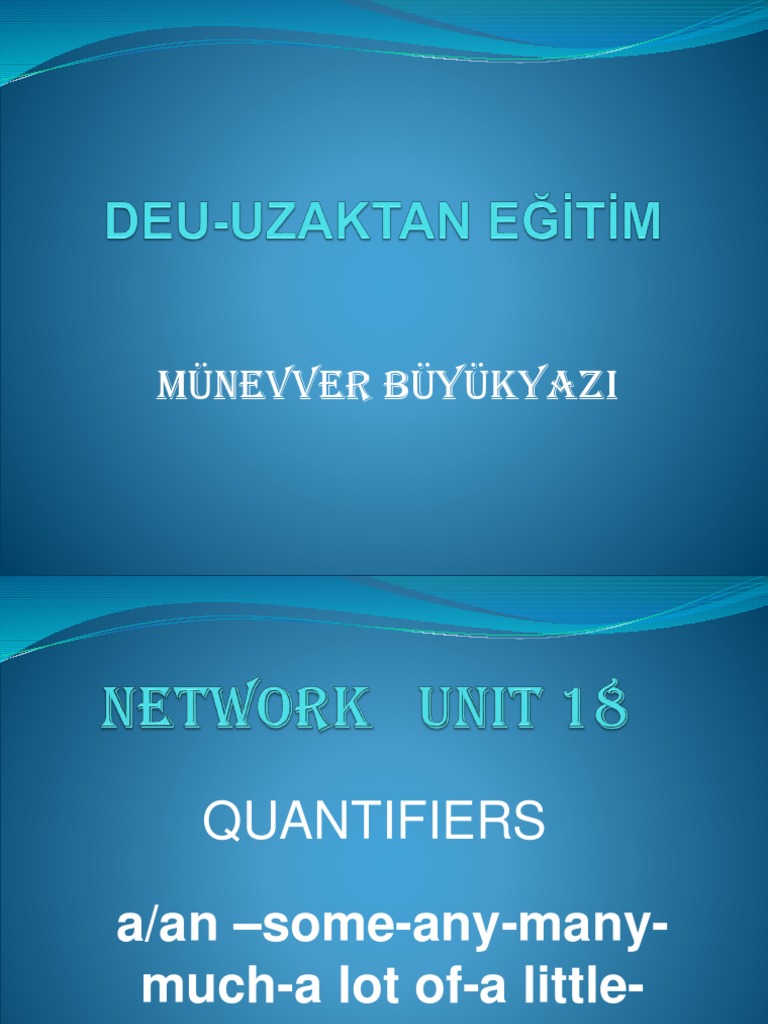 Network Ders - 6 - 18 Quantifiers-Some-Any-Many-Much-A Little-A Few | PDF