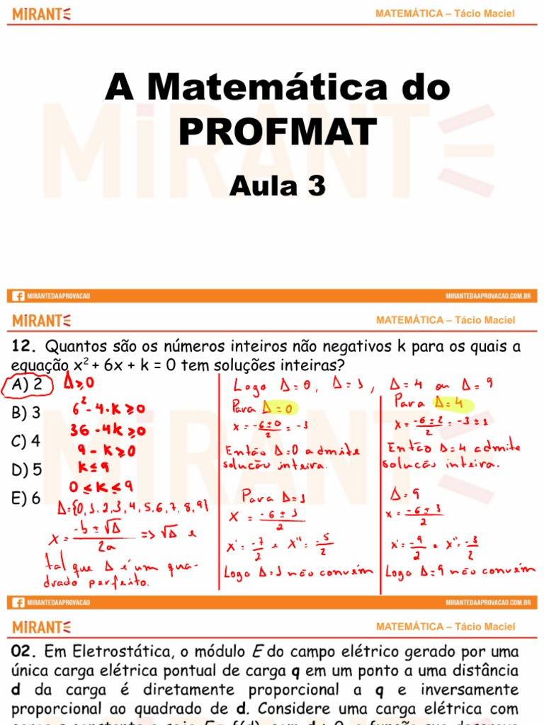 Curso Profmat Aula 3 | PDF