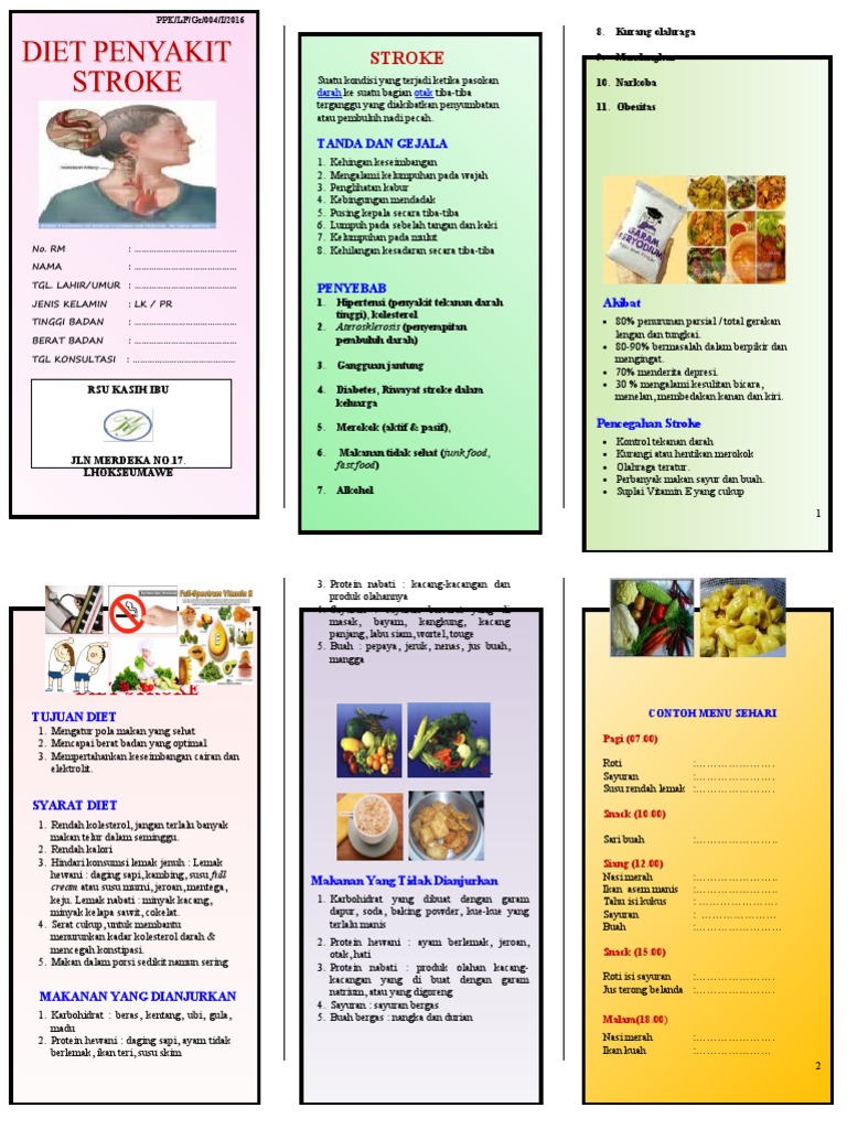 004. LEAFLET DIET PENYAKIT STROKE | PDF