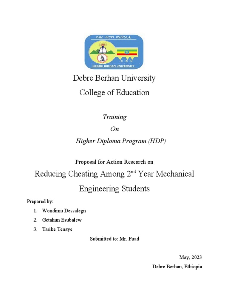 Proposal On Reducing Cheating (AutoRecovered) | PDF | Academic ...