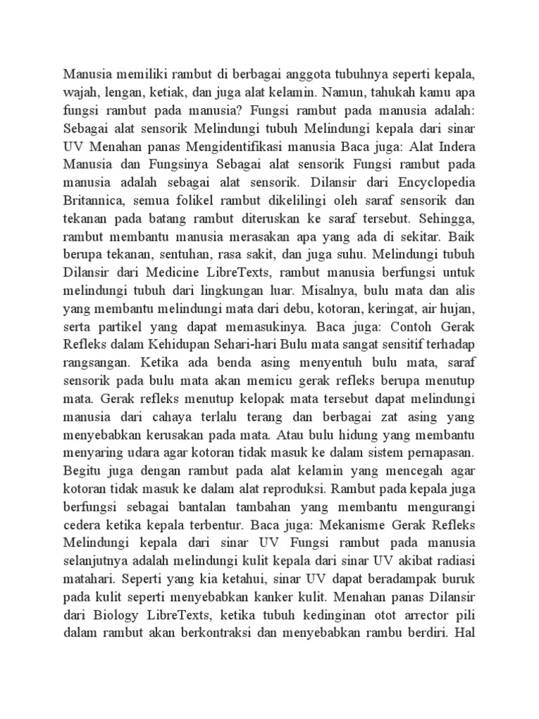Fungsi Rambut | PDF | Filsafat | Kesehatan Holistik