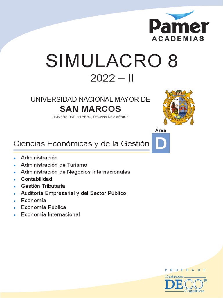 SIMULACRO 8 - Area D | PDF