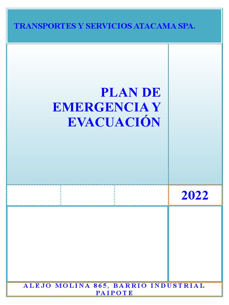 Modelo de Plan de Emergencia y Evacuacion | PDF