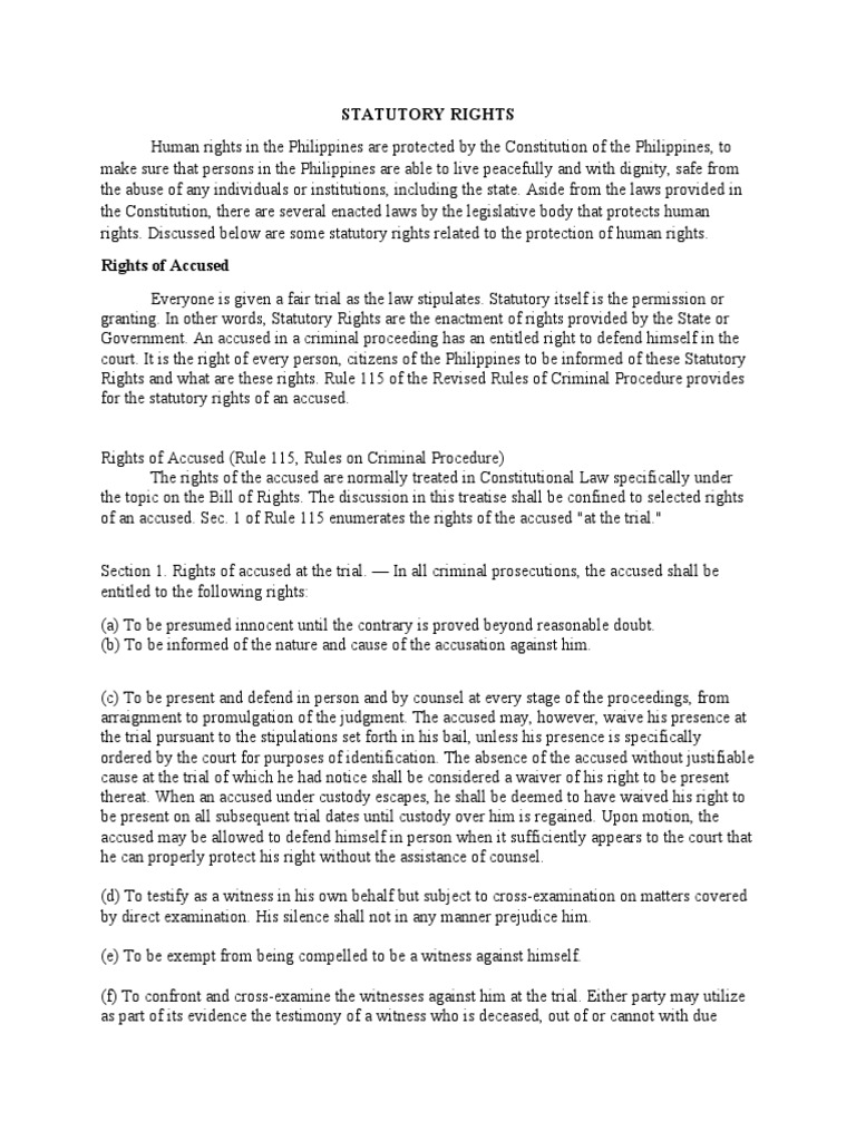 Lectures On Statutory Rights | PDF | Burden Of Proof (Law ...