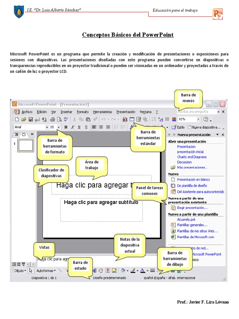 PRACTICA00 - PPT - CONCEPTOS BASICOS - POWERPOINT - Iiibimestre | PDF ...