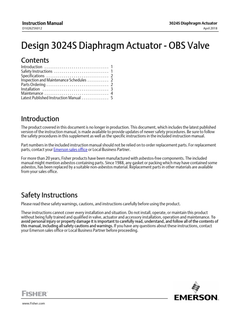 Instruction Manual Design 3024s Diaphragm Actuator Obsolete Product en ...