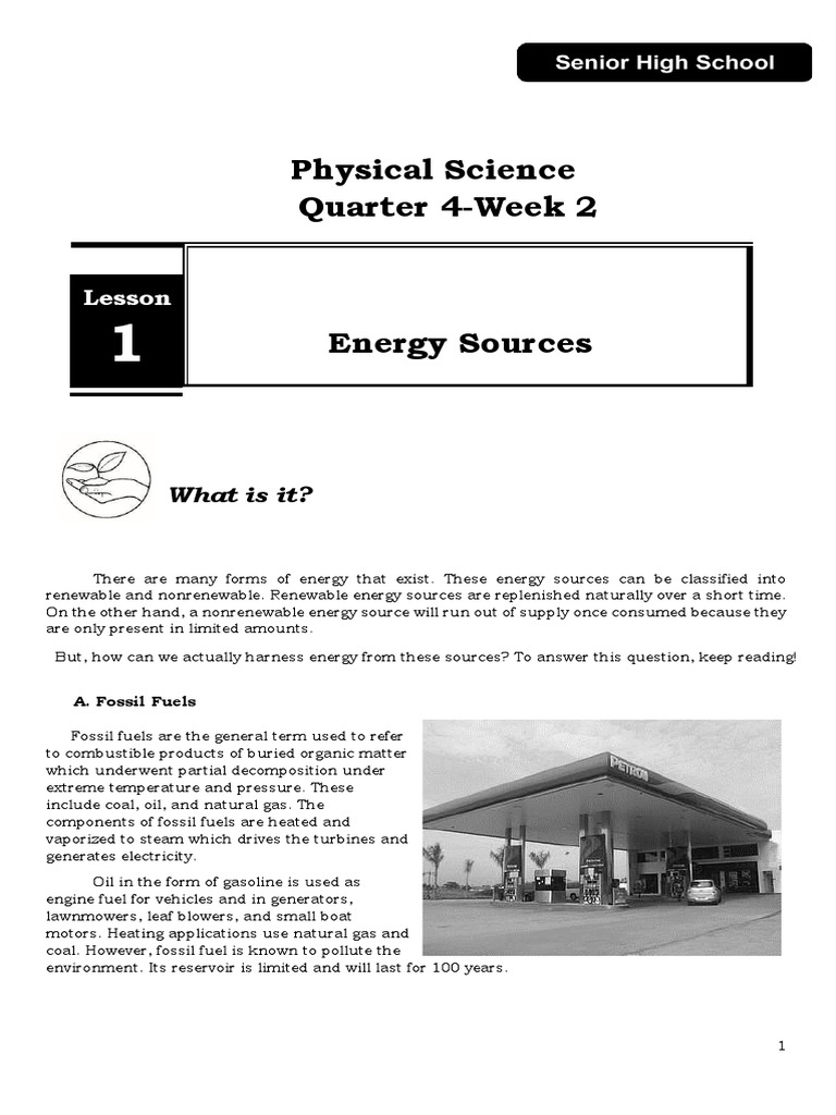PS Q4 Week 2 Energy Sources | PDF | Energy Development | Solar Energy