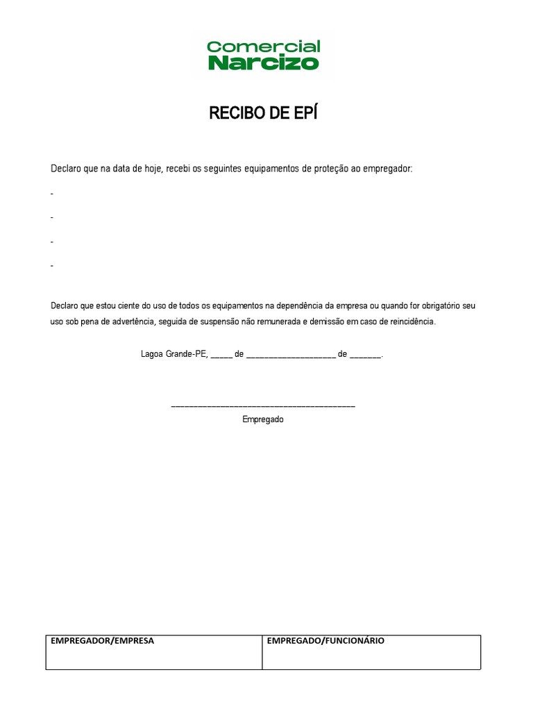 Recibo de EPI e Atestado Médico | PDF