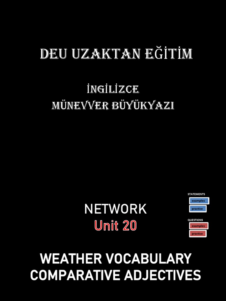 Network Ders - 9 - 21 Weather Vocabulary-Comparative Adjectives | PDF ...