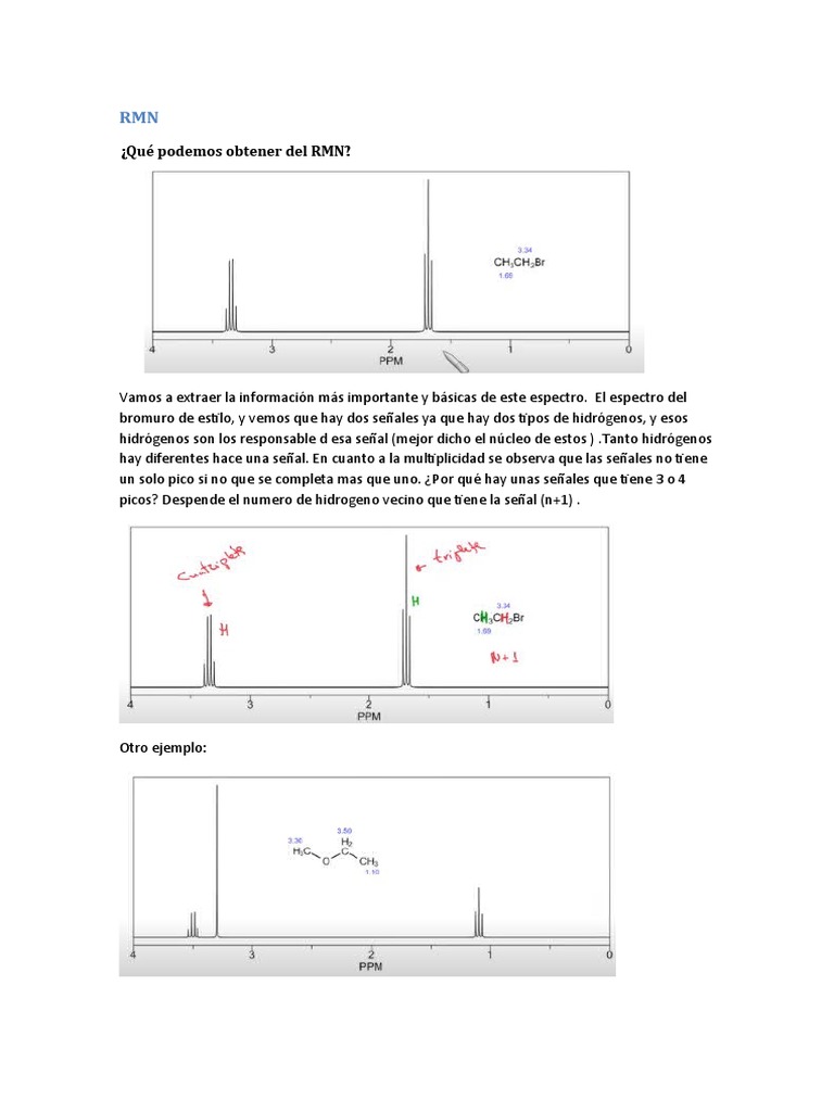 ¿Qué Podemos Obtener Del RMN? | PDF | Hidrógeno | Resonancia magnética nuclear