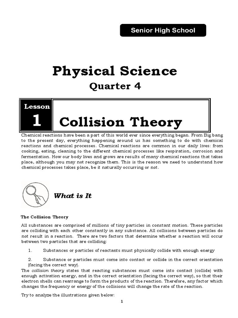 PS Q4 Week 1 Collision Theory Catalyst Limiting Reactants | PDF ...