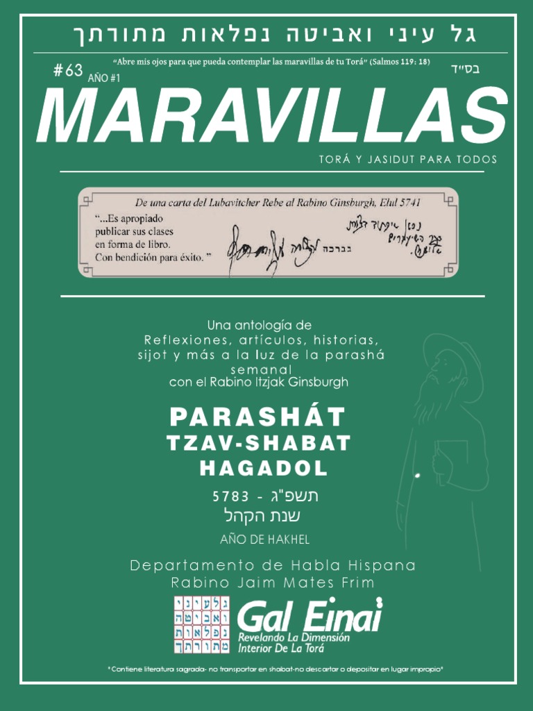 63 - Maravillas-Parashat Tzav-Shabat Hagadol - N63 | PDF | Seder de ...