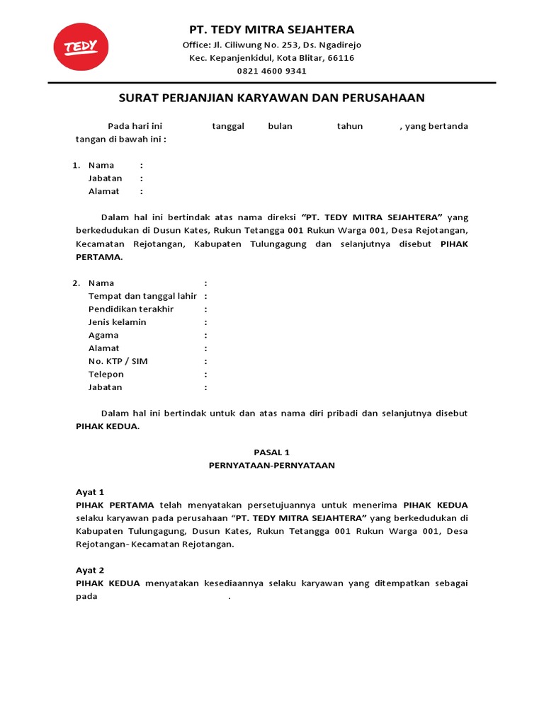 MOU Karyawan Tetap | PDF