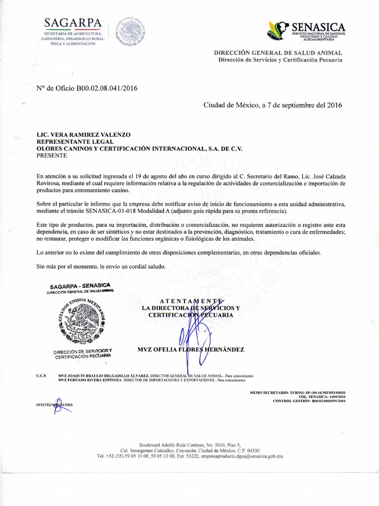 Autorización Sagarpa | PDF