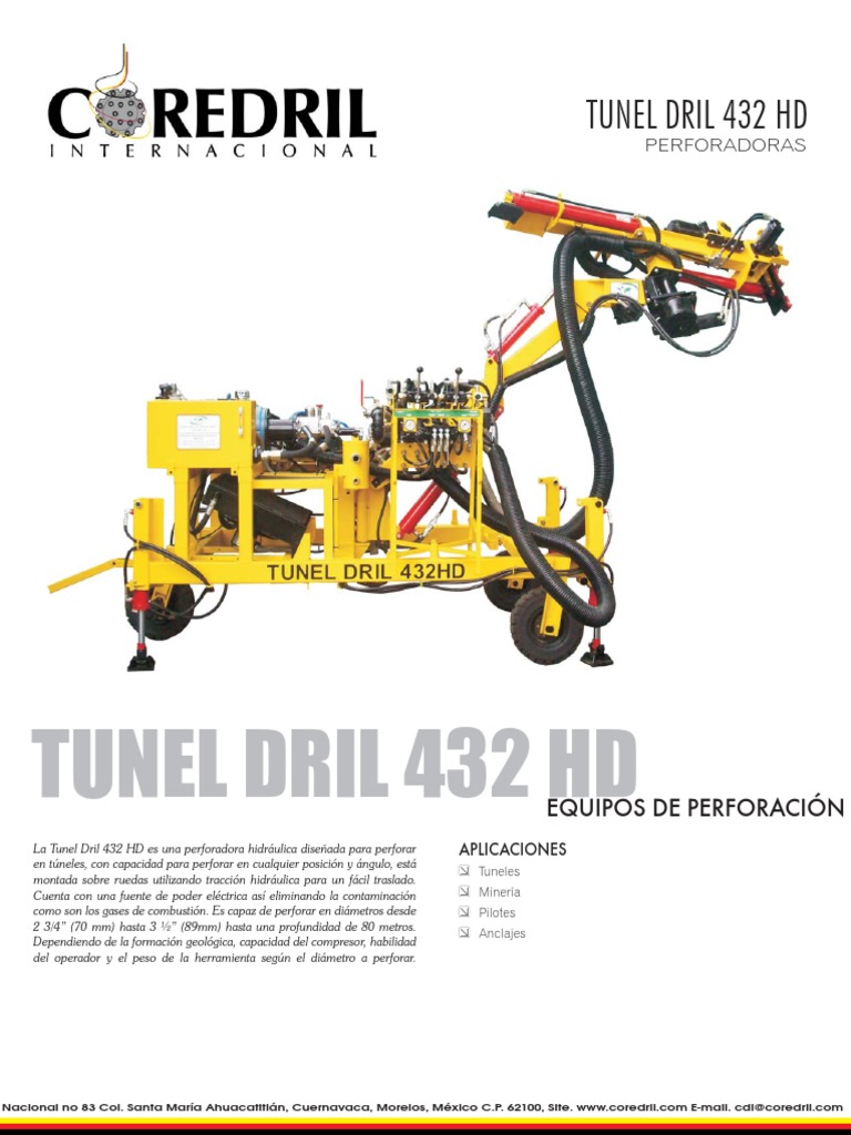 Ficha Tecnica Tunel Dril 432 HD | PDF