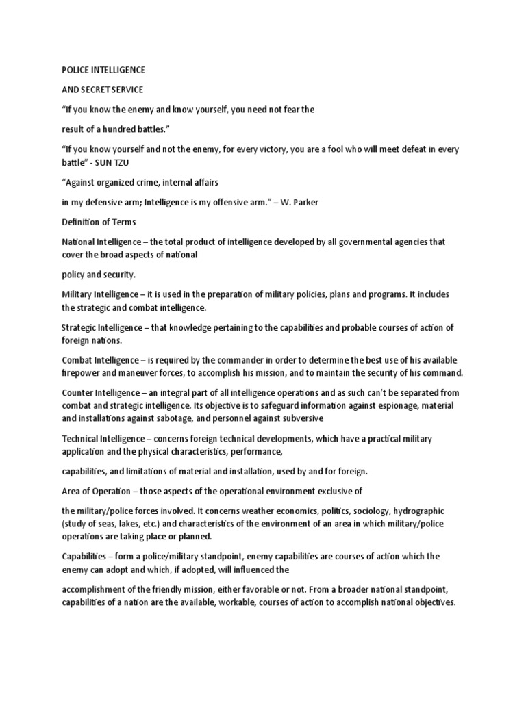 Police Intelligence | PDF | Social Science