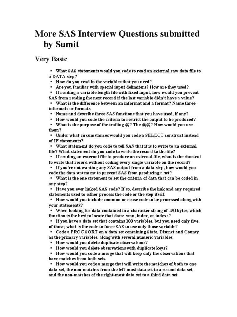 SAS Interview Questions | Sas (Software) | Macro (Computer Science)