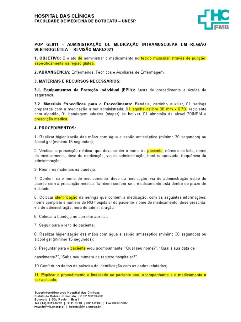 Aplicação Intramuscular Ventroglútea | PDF | Autoajuda | Bem-estar