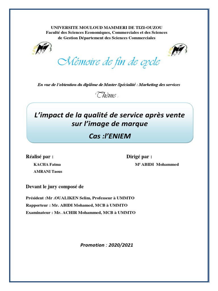 Mémoire Final | PDF | Marque | Sodles