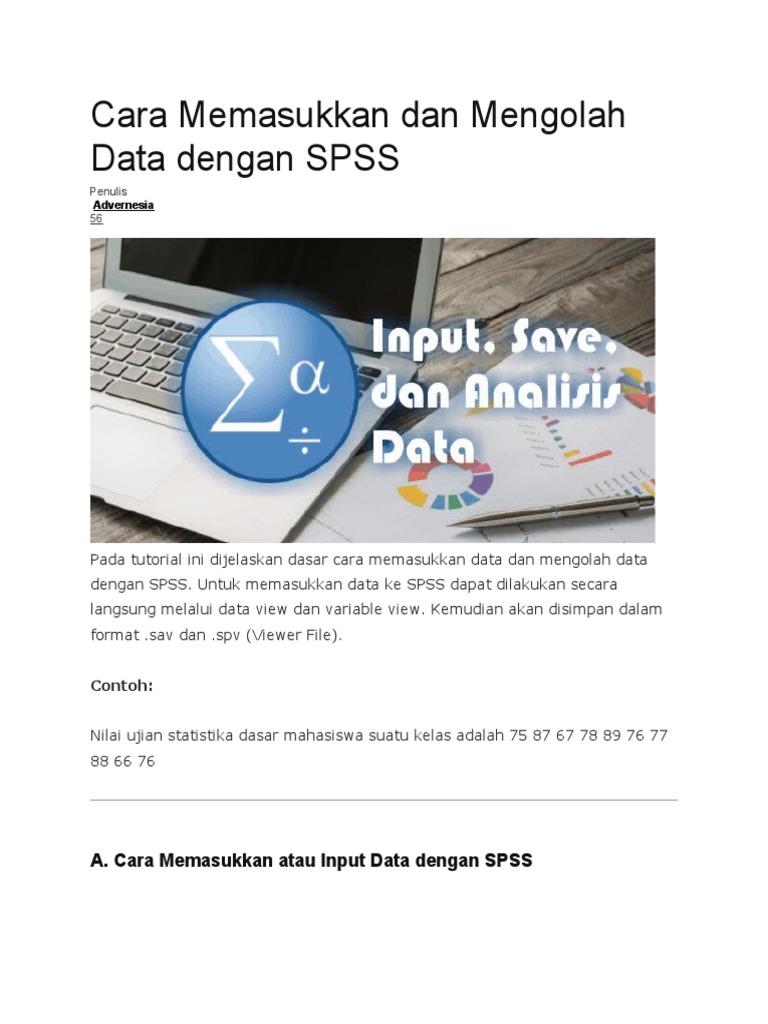 Cara Memasukkan Dan Mengolah Data Dengan SPSS | PDF | Metode & Bahan ...