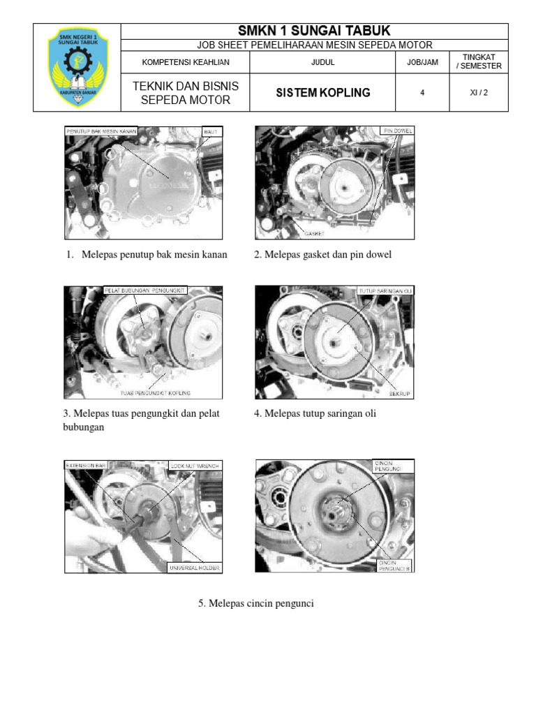 Jobsheet Pemeriksaan Kopling Manual | PDF
