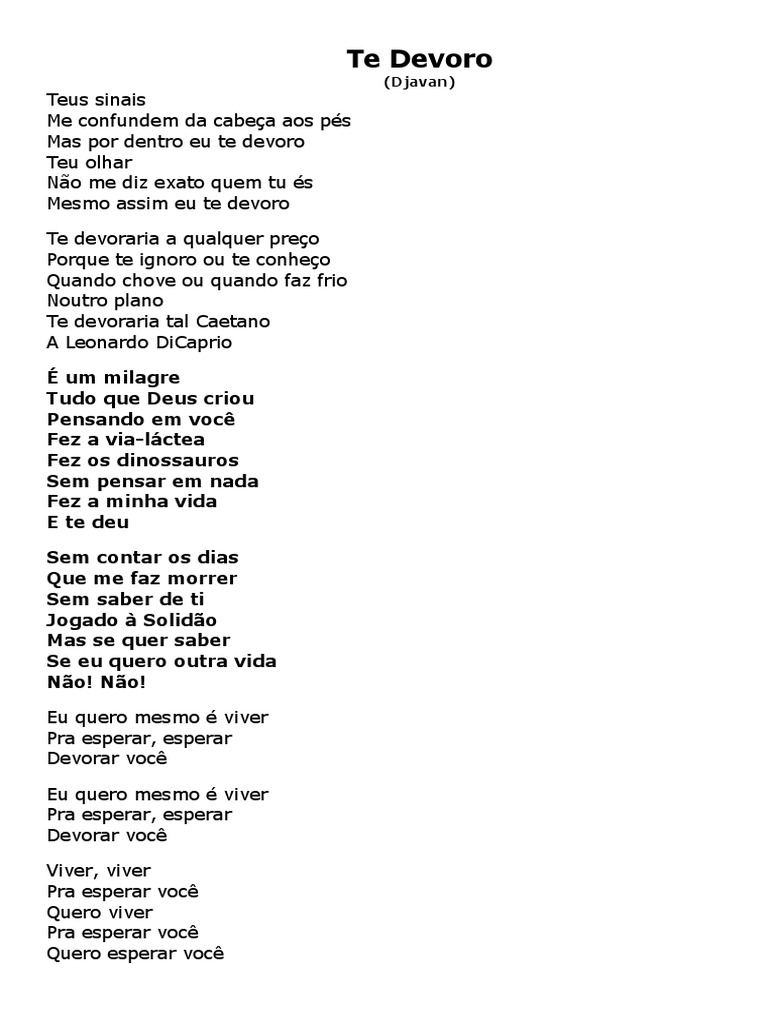 Djavan - Te Devoro | PDF