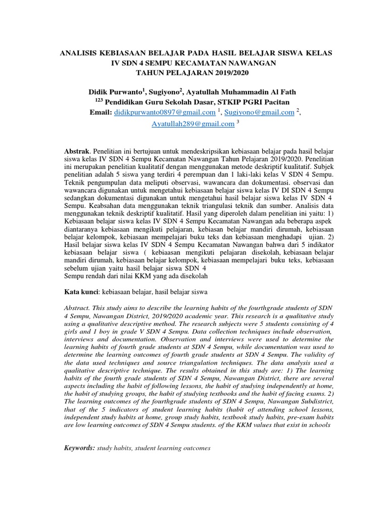 Didik Purwanto - PGSD - Ar2020 | PDF