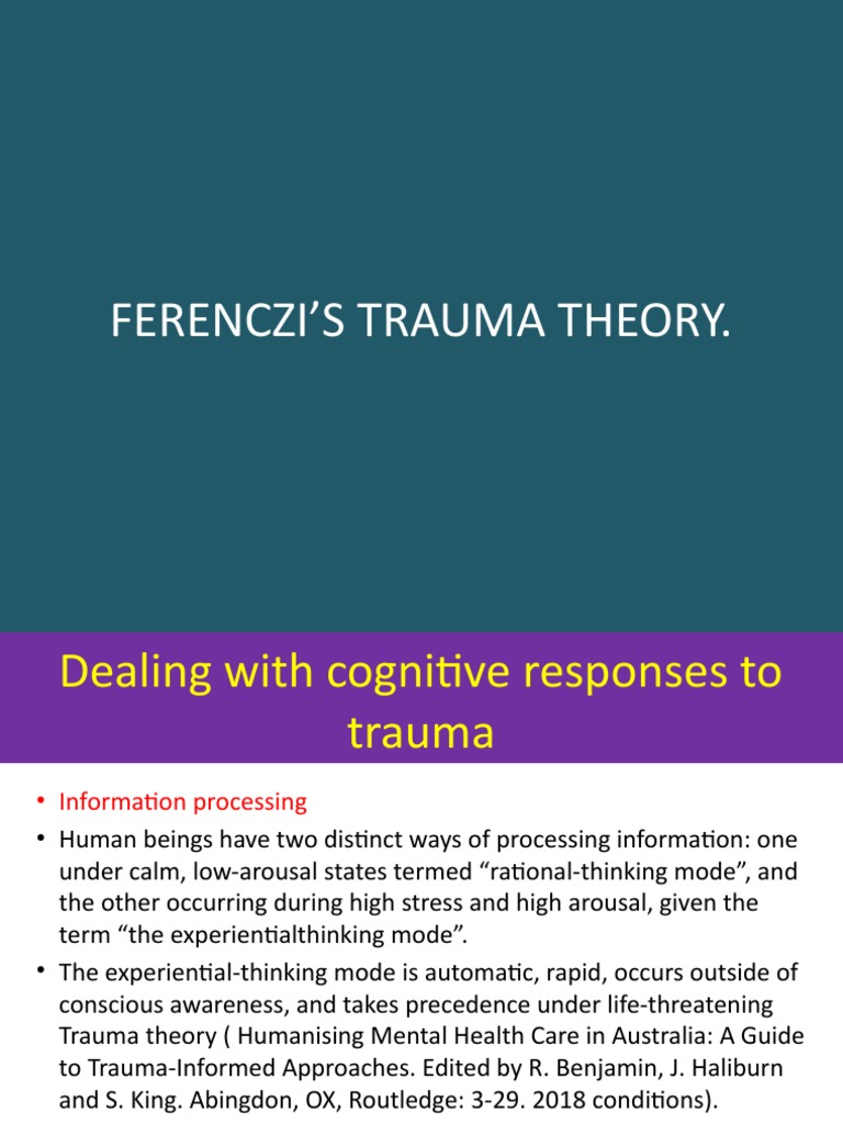 Ferenczi's Trauma Theory Explained | PDF | Science & Mathematics