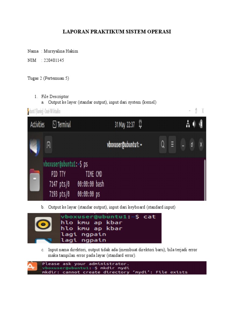 Laporan Praktikum Sistem Operasi | PDF