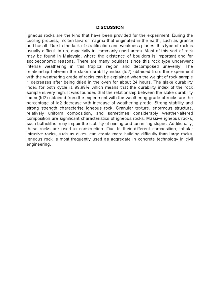Slake Durability Test | PDF | Rock (Geology) | Igneous Rock
