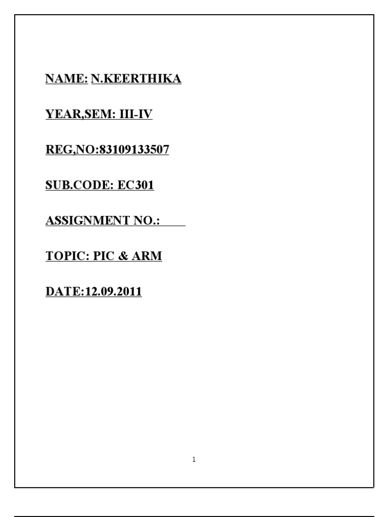 Introduction To Arm Processor | PDF | Pic Microcontroller | Arm ...