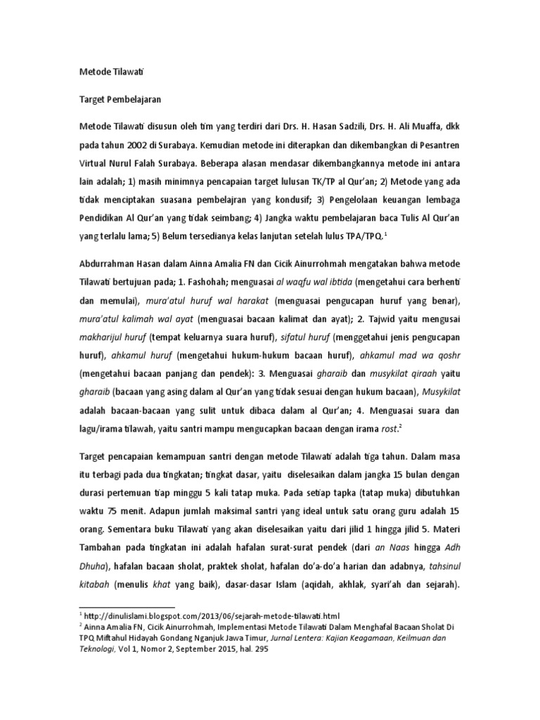 Metode Tilawati | PDF