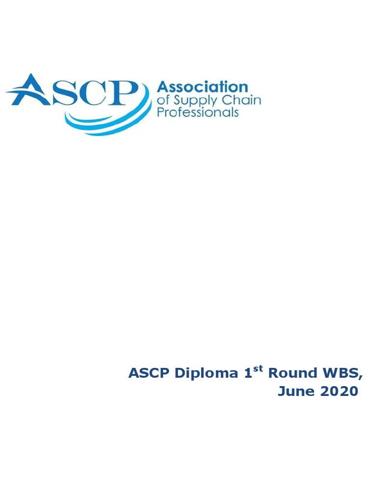 ASCP Diploma 1st Round WBS | PDF | Business Economics | Business Process
